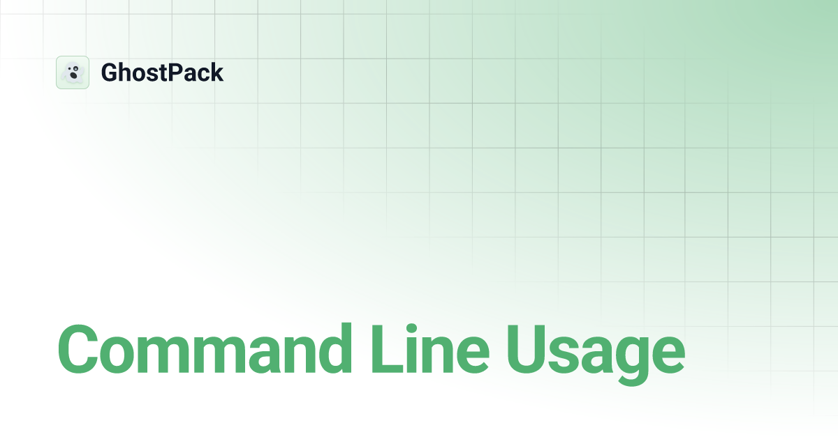 Command Line Usage | GhostPack